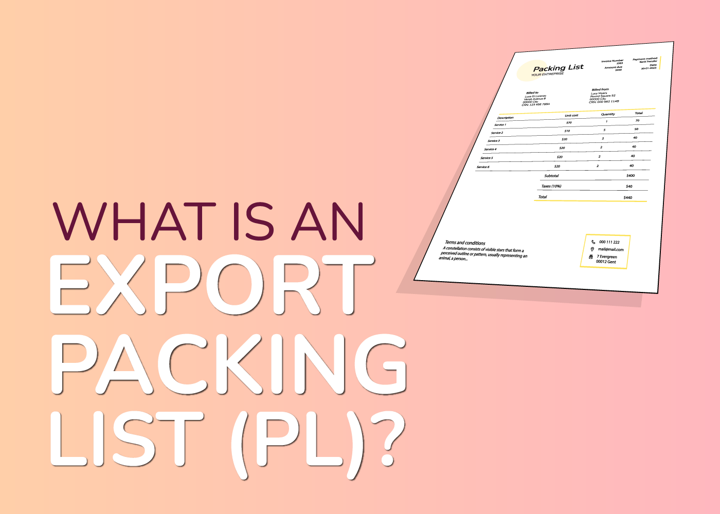 Export Packing List (PL): Definition & PDF Template Export Packing List (PL): Definition & PDF Template